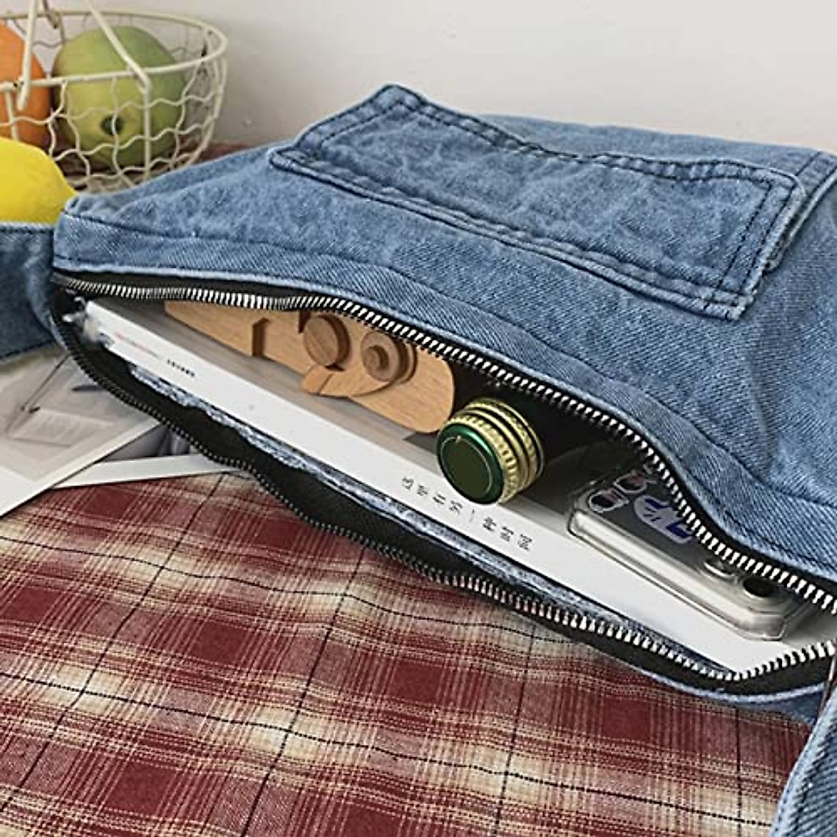 Fashion Crossbody Bags for Women Retro Denim Shoulder Bag All-matching Hobo Tote Bag Student Schoolbag Casual Canvas Bag