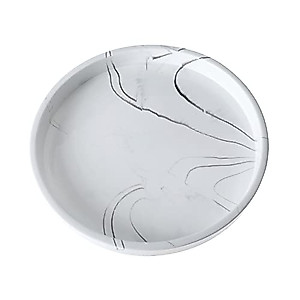 skyehomo Round Resin Marble Tray,Marble Pattern Decorative Storage Organizer,Vanity Tray for Candles,Cosmetics,Perfume,for Bathroom Bedroom Kitchen Nightstand Dressers