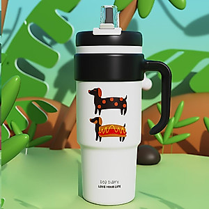 IRNATO Family Size Thermos Mug 316 Stainless Steel With Handle, Leak-proof, Can Be Freely Matched With Family Combinations, Cute Pet Logo, Easy To Carry, Full Of Flowers And Cute Pets12OZ,20OZ,40OZ