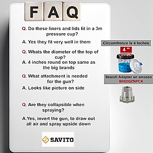 SAVITO - Paint Cups Paint Guns Automotive Cup Liners and Lid System 20 Cups Pack 20 Ounces Each Includes 20 Lids with Strainer, 1 Hard Cup with Retainer Not Compatible with 2.0