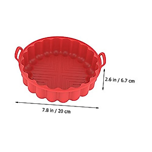 HEMOTON Silicone Bakeware Air Fry Oven Air Fryer Oven Pan Round Baking Pan Air Fryer Tray Air Fryer Silicone Liners Airfryer Liners Silicone Non Stick Air Fryer Liner Air Fryer Baking Pots