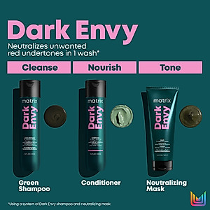 Matrix Dark Envy Toning Hair Mask | For Red Undertones in Dark Brown or Black Hair | Cool, Glossy Finish| Color Depositing | Salon Hair Mask | Packaging May Vary | 6.8 Fl. Oz. | Vegan