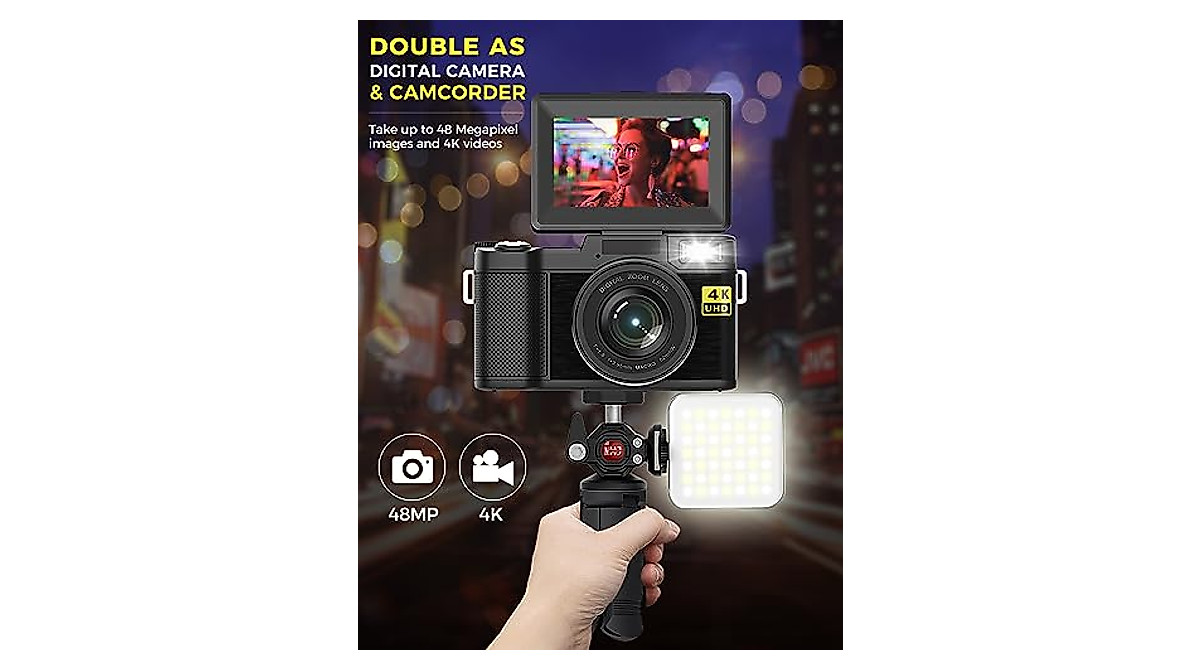 48MP 4K Digital Camera for YouTube Vlogging & Photography