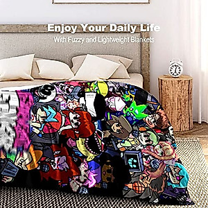 Cartoon Blanket Anime Game Throw Blankets Ultra Soft Flannel Fleece Light Weight for Kids Adults Gift 60"X50"