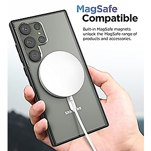 Encased Clear Case Designed for Samsung Galaxy S23 Ultra Magnetic Case with Removeable Phone Holder Grip/Kickstand - Compatible with MagSafe Charging & Accessories