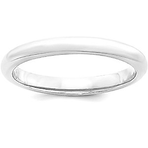 IceCarats 925 Sterling Silver 3mm Comfort Fit Plain Classic Wedding Band Ring Size 6