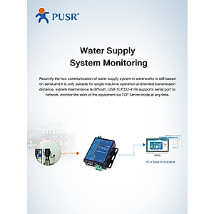 PUSR RS232 RS485 Modbus RTU to Modbus TCP Gateway Serial to Ethernet Converter USR-TCP232-410s