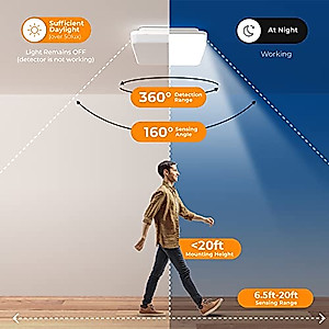 BLNAN Motion Sensor LED Ceiling Light, 18W 8.7 Inch Motion Activated Flush Mount Lighting Fixture, Waterproof Hard Wired Lamp for Closet Laundry Hallway Stair Porch, 4000K White Non-Dimmable