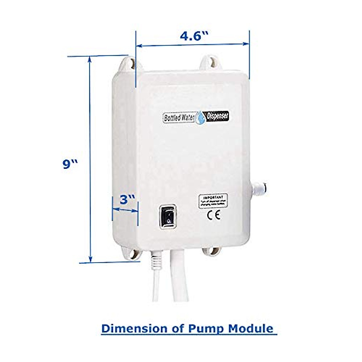 110V Drinking Water Pump for 5 Gallon Bottle Dispenser Pump System for Refrigerator Ice Maker Coffee Machine Faucet (Classic- Dual Inlet)