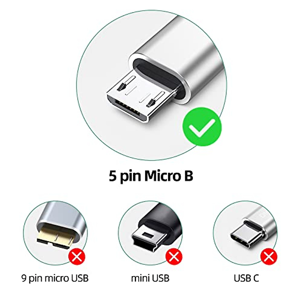DteeDck USB C to Micro USB Cable 3.3ft, Micro USB to USB Type C Adapter Cable Braided Male to Male Adapter USB-C USBC to Micro USB Cord 1M for Charging Data Transmission