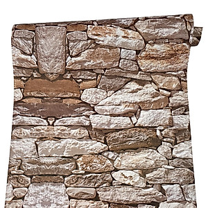 SimpleLife4U Self-Adhesive Shelf Liner Removable Contact Paper Refurbish Apartment Dorm Shop Ugly Wall, Modern Bricks, 17.7 Inch By 9.8 Feet