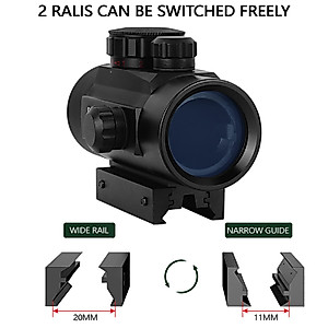 Red Dot 1x20mmSight Rifle Scope Collimator Dot with 11mm/20mm Rail Mount