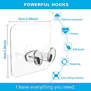 Strong Plug Hook Multi Purpose Transparent Plastic Pasting Phone Towel Hook, Sticking Ceiling Hanger Hook Wall Mounted Heavy Duty Key Kitchen Robe Hook, Best for Smooth Surface (12 PCS)