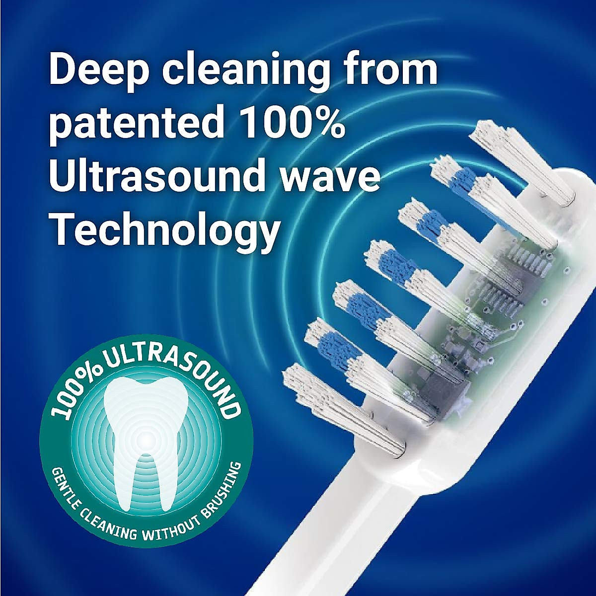 Emmi-dent Platinum 4-Pin Wave Bristle-Head Attachments - Electric Toothbrush Replacement Heads. Cleans with Ultrasound Waves. (Wave 4 Pack)