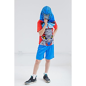 Transformers Optimus Prime Little Boys Athletic Graphic T-Shirt Mesh Shorts Blue/Red 7-8