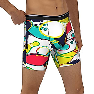 Men'S Long Leg Boxer Briefs Watercolor Bowling Ball Waistband Boxer Briefs
