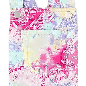 The Children's Place baby girls The Children's Place and Toddler Tie Dye Bandana Twill Shortalls Rompers, Pink, 2T US