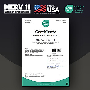 BNX TruFilter 14x20x1 Air Filter MERV 11 (6-Pack) - MADE IN USA - Allergen Defense Electrostatic Pleated Air Conditioner HVAC AC Furnace Filters for Allergies, Dust, Pet, Smoke, Allergy MPR 1200 FPR 7