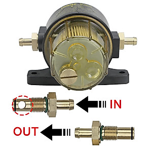 Coimoviol UF-10K Fuel Filter Water Separator Assembly Compatible with Marine Outboard Motor Mercury Yamaha Suzuki Tohastsu Outboard Engine, Universal Filter with Wrench and Extra Filter Element