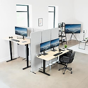 VIVO Electric Height Adjustable 60 x 24 inch Memory Stand Up Desk, Black Solid One-Piece Table Top, Black Frame, Touch Screen Preset Controller, 2E Series, DESK-KIT-2E6B