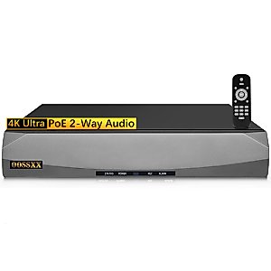 4K / 8.0 Megapixel 8-Channel POE NVR Network Video Recorder, Supports up to 8 x 8MP/4K IP Cameras, Max 8 TB Hard Drive (HDD Not Included) (8-Channel 4K/8MP No HDD)