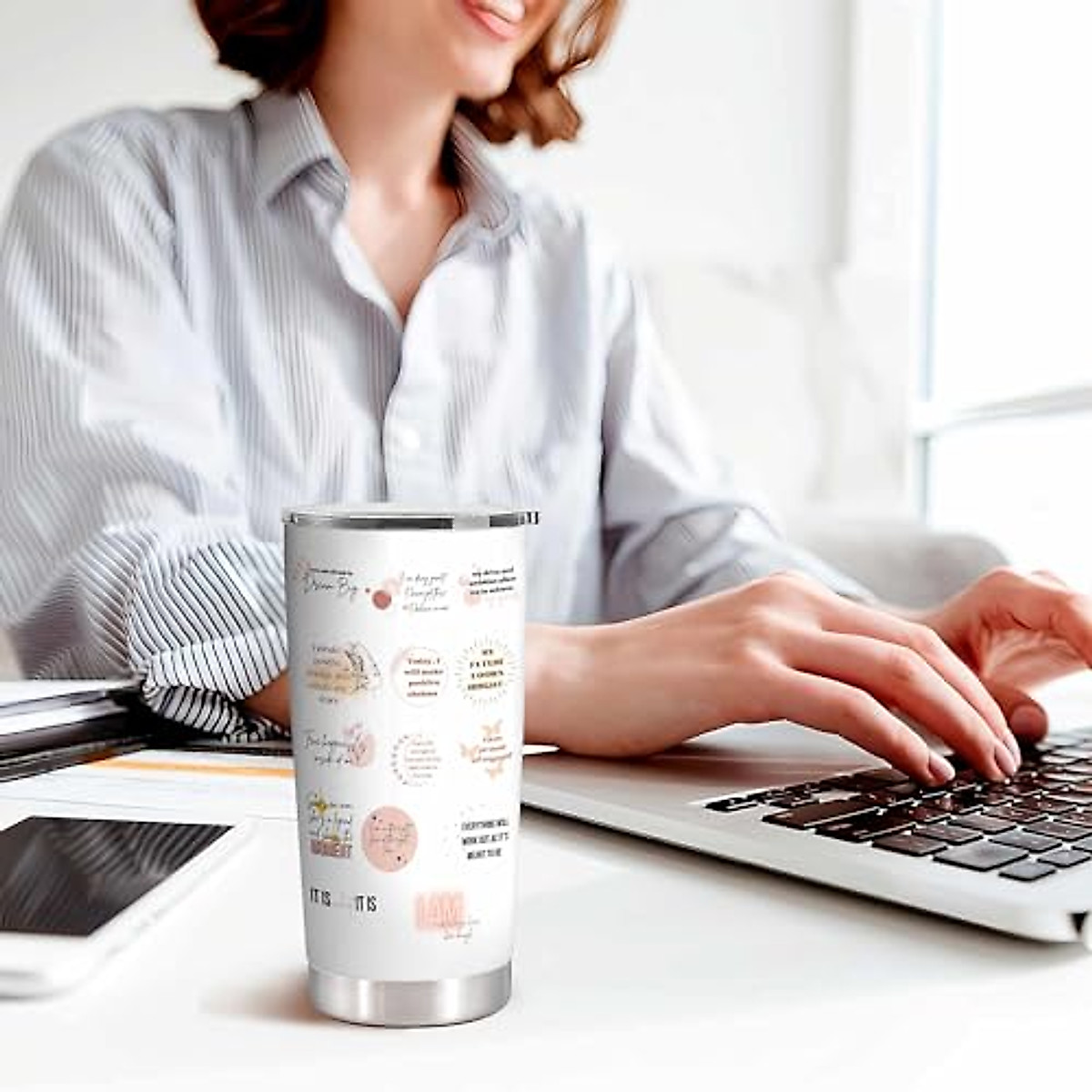 WIPI Positive Affirmation Gifts, Inspirational Tumbler for Wife Mom Grandma and Loved Ones, Affirmation Gifts for Women, Mom Daily Affirmations Cup, Tumblers for Women 20 Oz