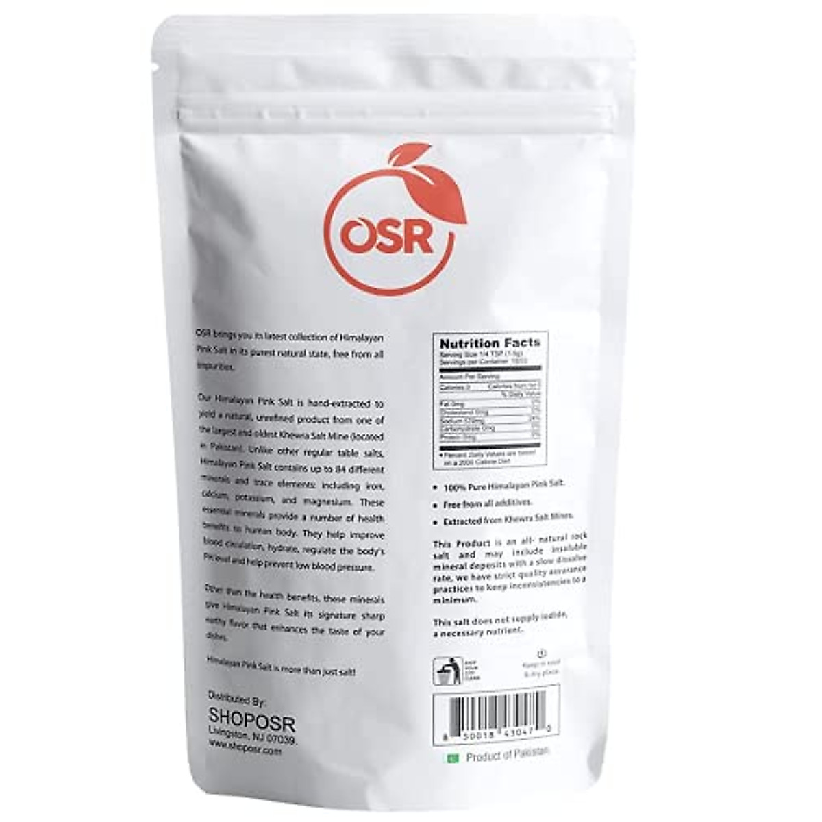 OSR Chef Himalayan Pink Salt | Coarse 5 lbs Bag (Pack of 1) | Hand Extracted at the foothill of Himalayan Range | Earthy Flavor | Nutrient and Mineral Dense | For Grinders and Salt Mills