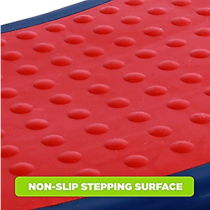 Ginsey Disney Mickey Mouse All Star Bathroom Step Stool for Kids Using The Toilet and Sink, Red and Blue, 9.75" x 5.25" x 14.25", 1.08 lb, 1 Count (Pack of 1), (56503)