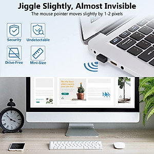 AUEDROT Mouse Jiggler Undetectable USB Mouse Mover NO Software Required for Computer, Automatic Mini Mouse Shaker Driver-Free Mouse Movement Simulator Keep Computer/Laptop Awake, Plug & Play (1 PCS)