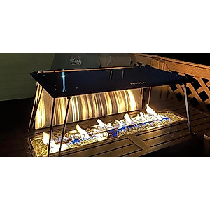 Heat Warden Rectangle Fire Pit Heat Deflector (Made in America) to Push Heat Down and Out to Warm Friends and Family. Plus, Deflects Heat from Your Patio Roof.