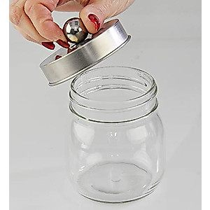 Home-X Mason Jar for Bathroom Organization, Apothecary Jars with Lids (Silver) 8 oz capacity