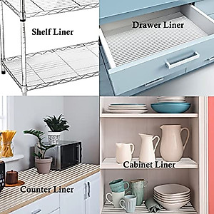 Shelf Liners for Kitchen Cabinets 11 Inch Wide X 20 Ft Non Adhesive Cabinet Drawer Liners Non Slip Clear Waterproof Closet Wire Pantry Shelves Liner Fridge Cupboard Mat for Kitchen Bathroom