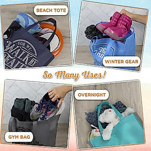 Christian Art Gifts Reusable Shopping Tote Bag for Women: Be Still & Know - Psalm 46:10 Inspirational Bible Verse, Easy-hold Collapsible Handbag for Groceries & Books, Spring White Floral, Navy Blue