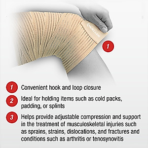 MUELLER Sports Medicine All-Purpose Support Wrap for Men and Women, Adjustable Compression for Joint and Muscle Support, Beige, Extra-Long