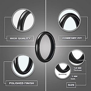 3mm Classic Plain Ceramic Ring for Women,Comfort Fit Ceramic Ring for Engagement Wedding Anniversary Valentines Promise Gift, Ceramic, No Gemstone