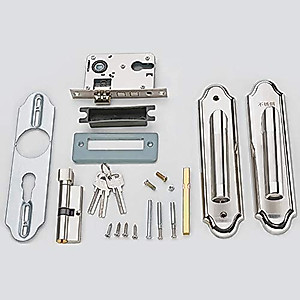 SONGJIA Universal Simple Door Lock Stainless Steel Safety Door Handle Locks for Bedroom Bathroom Interior Door Hardware Accessories