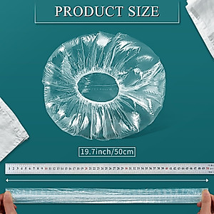 MORGLES Shower Caps Reusable Waterproof, 100 Pcs Disposable Plastic Shower Caps for Women Bathing, Hair Salon Home & Travel Use