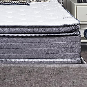 Nutan 13-Inch Foam Encased Soft Pillow Top Hybrid Contouring Comfort Innerspring Mattress and 8-Inch Wood Box Spring/Foundation Set,Queen