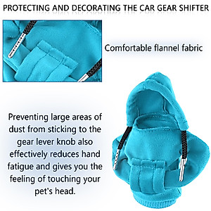 Salior Car Gear Shift Cover,Vivid Gear Shift Knob Hoodie for Car Decorations & Protections,Universal Car Interior Accessories Stick Shift Cover Fits Car Truck SUV (Blue)