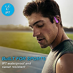 Donerton Wireless Earbud, Chipset 5.1 Sport Headphones with Charging Case, 10Hours Single Playtime Earhooks Headset, Wireless Earphone 6D Stereo HiFi Sound Noise Cancelling for Working/Travel/Gym