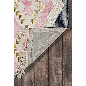 Novogratz by Momeni Rugs Indio 100% Wool Hand Made Contemporary Area Rug, 3' X 5', Pink (INDIOIND-1PNK3050)