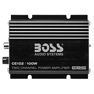 BOSS Audio Systems CE102 2 Channel Car Amplifier - 100 Watts, Full Range, Class A/B, IC (Integrated Circuit)