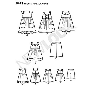 NEW LOOK Patterns Toddlers' Easy Dresses, Top and Cropped Pants Size A (1/2-1-2-3-4) 6441