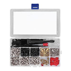 Fafeicy 366 Pcs 10 Types Screw Computer Screw Set Motherboard Standoffs Screwdriver with Screwdriver Brush for Fixed Installation of Computer Case