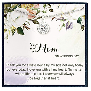 to My Mom on Wedding Day Gift for Mom from Daughter Bride to Mother Gift from Bride Mother of The Bride Gift Necklace
