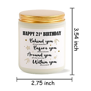 21st Birthday Gifts for Her, 21 Year Old Birthday Gift Ideas for Her, Happy 21st Birthday Gifts for Daughter, Sister, BFF, Friends, Granddaughter - Vanilla, Buttercream and Sugar Scent Candle