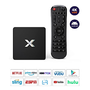 TV Box Android OS 4GB RAM 32GB ROM Quad-Core Cortex-A53 CPU Smart Media Player 2.4G 5G Dual Band WiFi Bluetooth 5.0 HDMI 4K Set Top Box for TV with Ethernet 10/100M