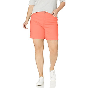 Gloria Vanderbilt Women's Amanda Basic Jean Short, Peach Orchard, 18