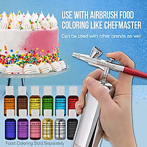 U.S. Cake Supply - Cordless Handheld Airbrushing System Kit - 15 to 30 PSI, Rechargeable Professional Airbrush Artist Set, How to Guide - Decorating Cakes, Cupcakes, Paint, Hobbies Crafts, Makeup, Art