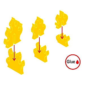 LITKO Flame Marker | Fire Spell Effect Indicator | Plasma | Toxic | Inferno | Blast | Compatible with Dungeons & Dragons, Pathfinder & Tabletop Wargames (Transparent Yellow, Variety Pack)